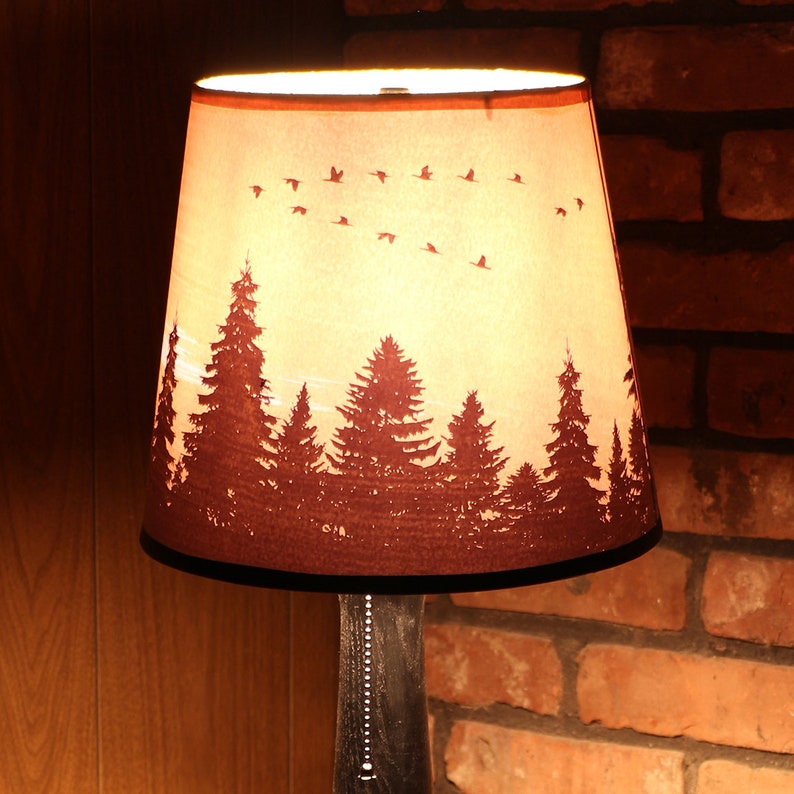 Handcrafted LED Table Lamp Rustic Style LED Cabin Lamp I Oak Wood ...