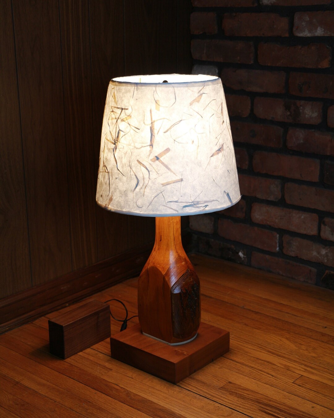 Handcrafted LED Table Lamp | Wood Turned Lamp Base | Rustic Style LED ...