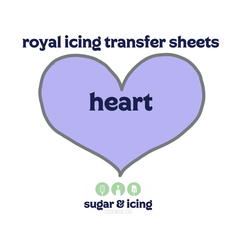 Heart - Royal Icing Transfer Sheet INSTANT DOWNLOAD - Etsy