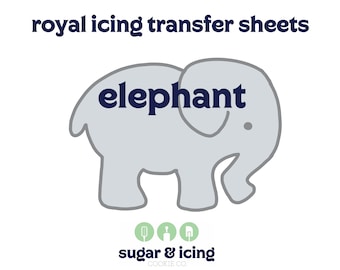 Baby Elephant Royal Icing Transfer Sheet - Etsy