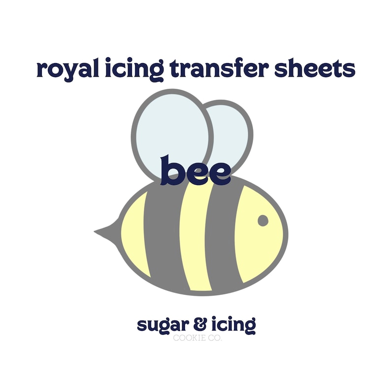 Bee - Royal Icing Transfer Template - INSTANT DOWNLOAD - Etsy