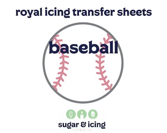 Baseball Royal Icing Transfer Sheet - Etsy