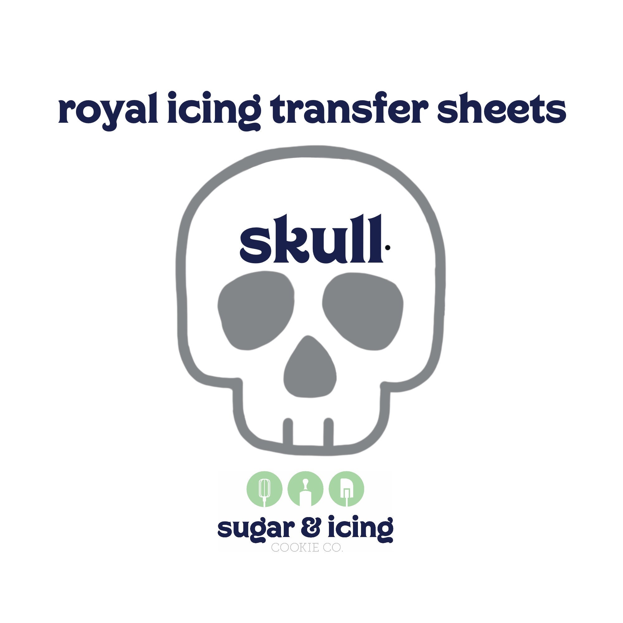 Skulls - Royal Icing Transfers Template INSTANT DOWNLOAD - Etsy