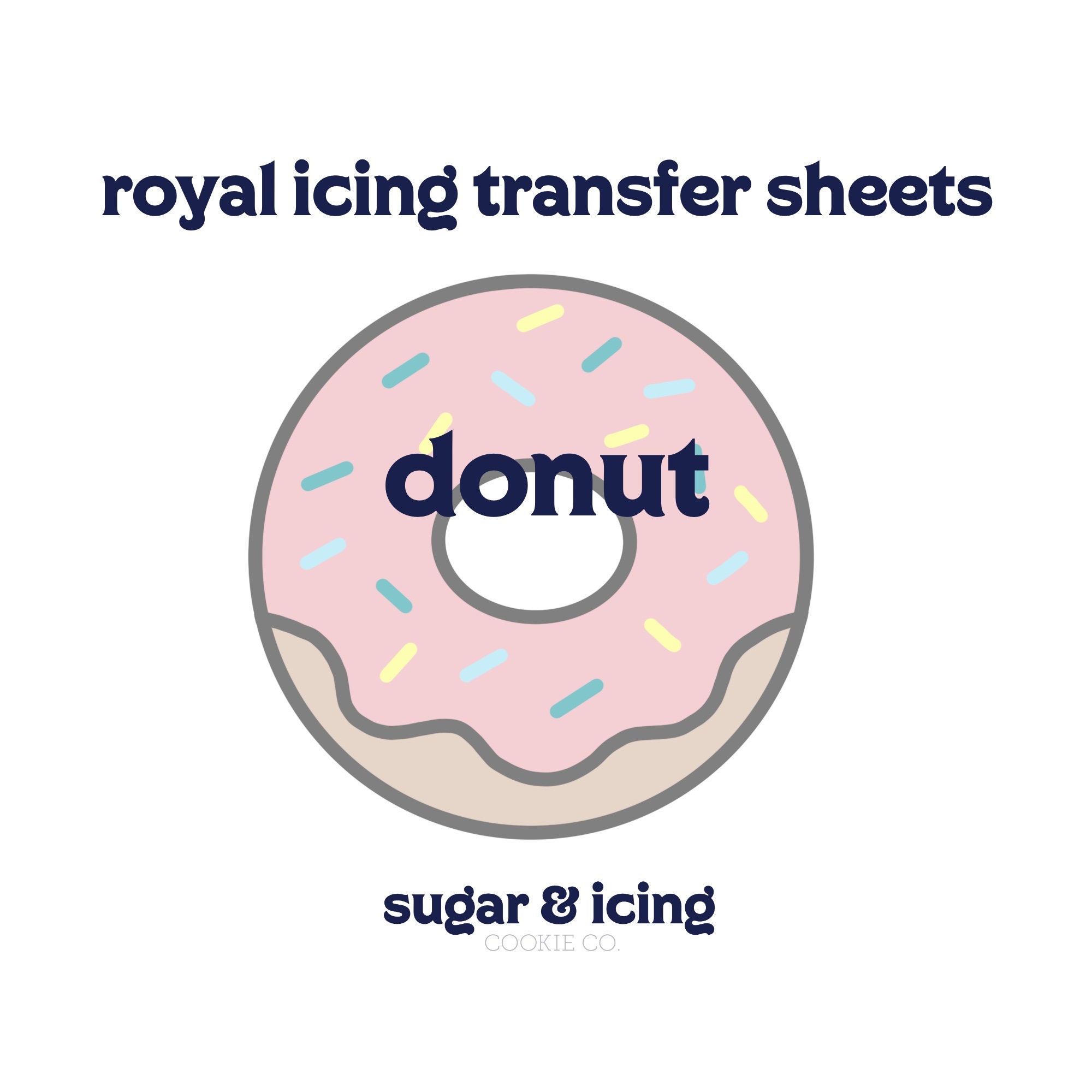 Donut - Royal Icing Transfer Template - INSTANT DOWNLOAD - Etsy