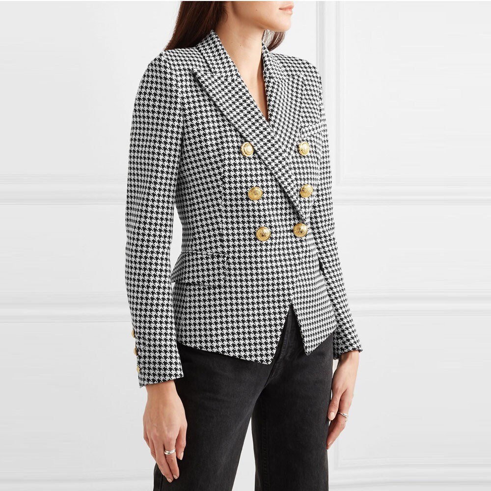 Black White Blazer Designer Blazer Gold Buttons High Fashion Jackets ...