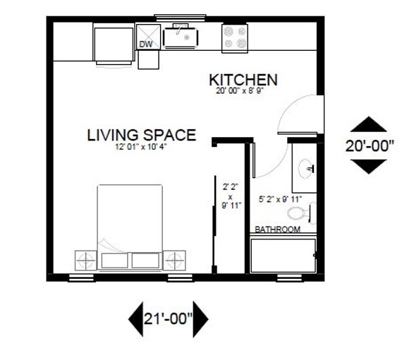420 Sf Cabin Floor Plan
