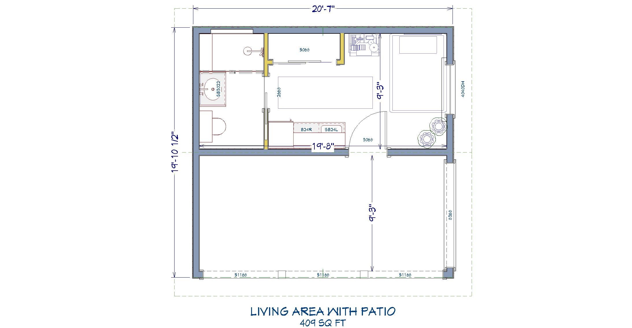 205 Square Foot | Studio House Design Plans for Sale | PDF & DWG Files ...
