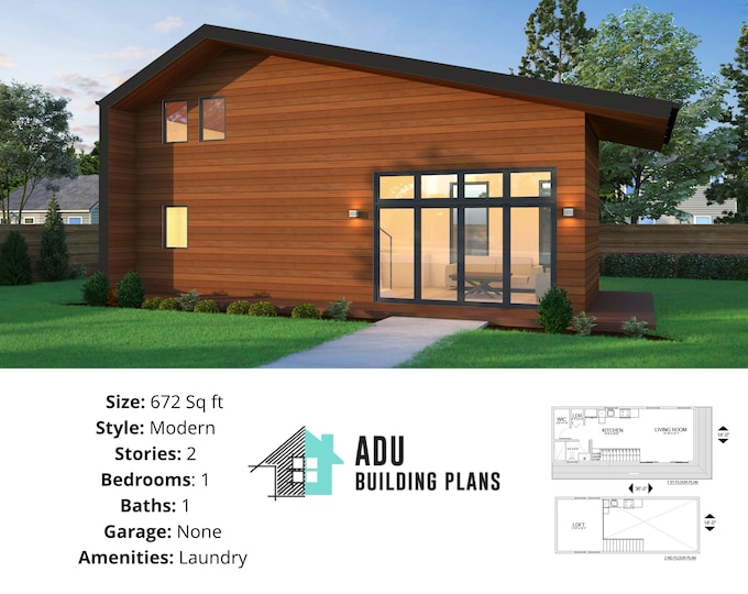 375 Square Foot | Studio House Construction Plans for Sale | PDF & CAD ...