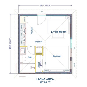 367 Square Foot | Studio House Design Plans for Sale | PDF & DWG Files ...