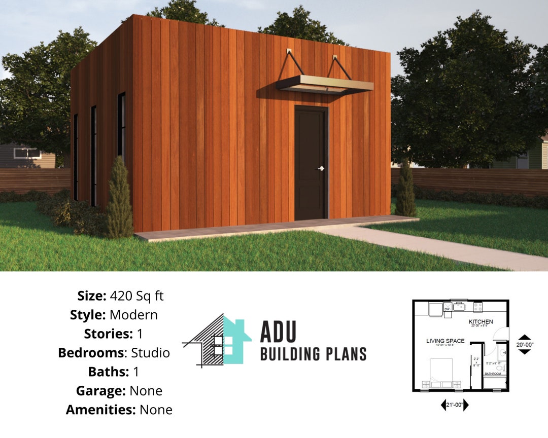 420 Square Foot | Studio House Construction Plans for Sale | PDF & CAD ...