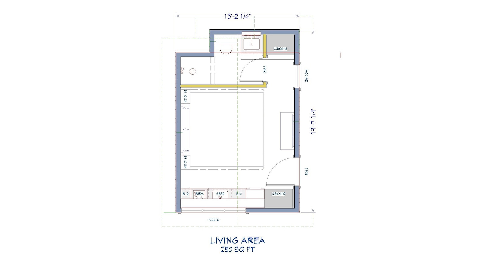 250 Square Foot | Studio House Design Plans for Sale | PDF & DWG Files ...