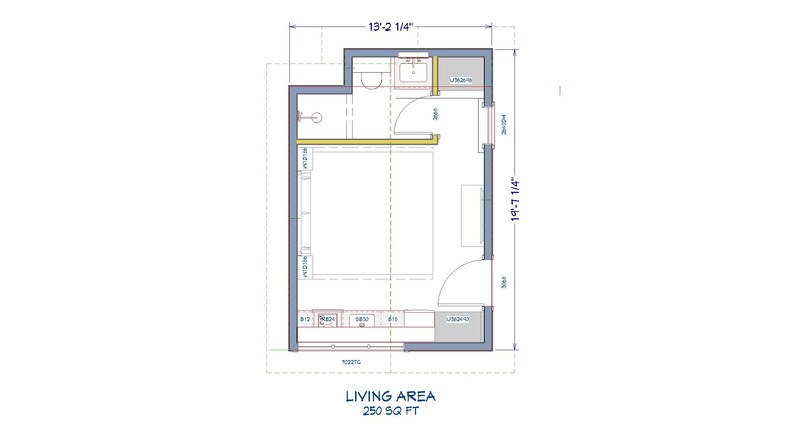 250 Square Foot | Studio House Design Plans for Sale | PDF & DWG Files ...