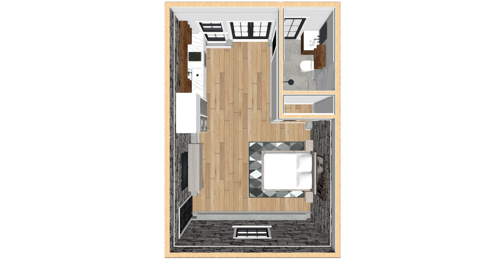 471 Square Foot | Studio House Design Plans for Sale | PDF & DWG Files ...