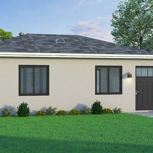 580 Square Foot | 2 Bed 1 Bath House Construction Plans for Sale | PDF ...