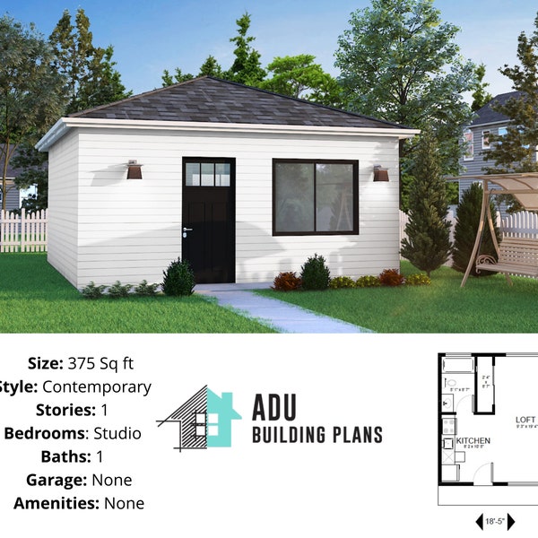 Garage With Studio Plan - Etsy