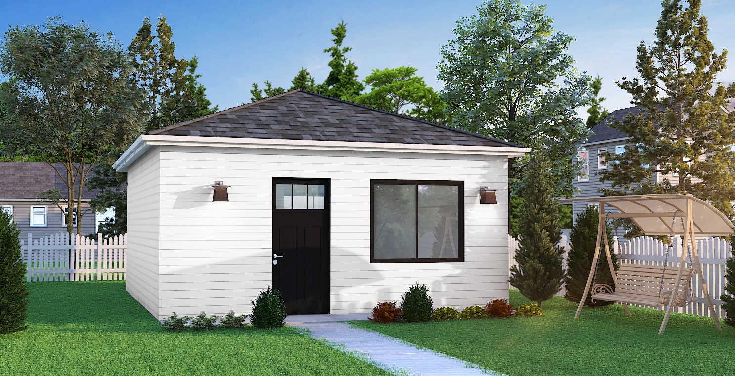 375 Square Foot | Studio House Construction Plans for Sale | PDF & CAD ...