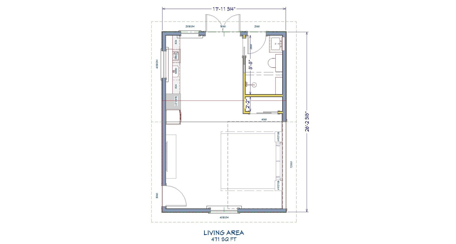 471 Square Foot | Studio House Design Plans for Sale | PDF & DWG Files ...
