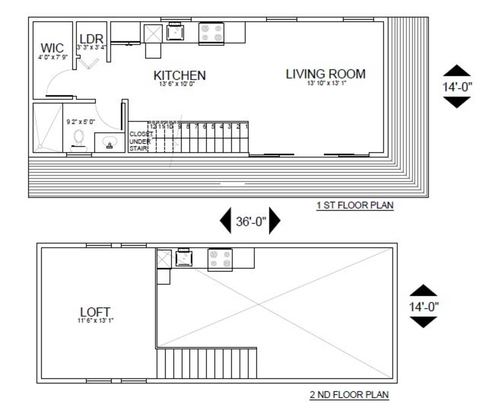 672 Square Foot | 1 Bed 1 Bath House Construction Plans for Sale | PDF ...