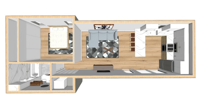 673 Square Foot | 1 Bed 1 Bath House Design Plans for Sale | PDF & DWG ...