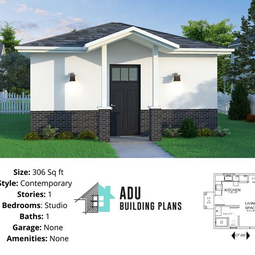 279 Square Foot Studio House Design Plans for Sale PDF & - Etsy