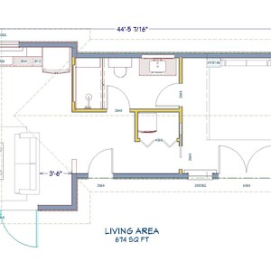 674 Square Foot | Studio House Design Plans for Sale | PDF & DWG Files ...