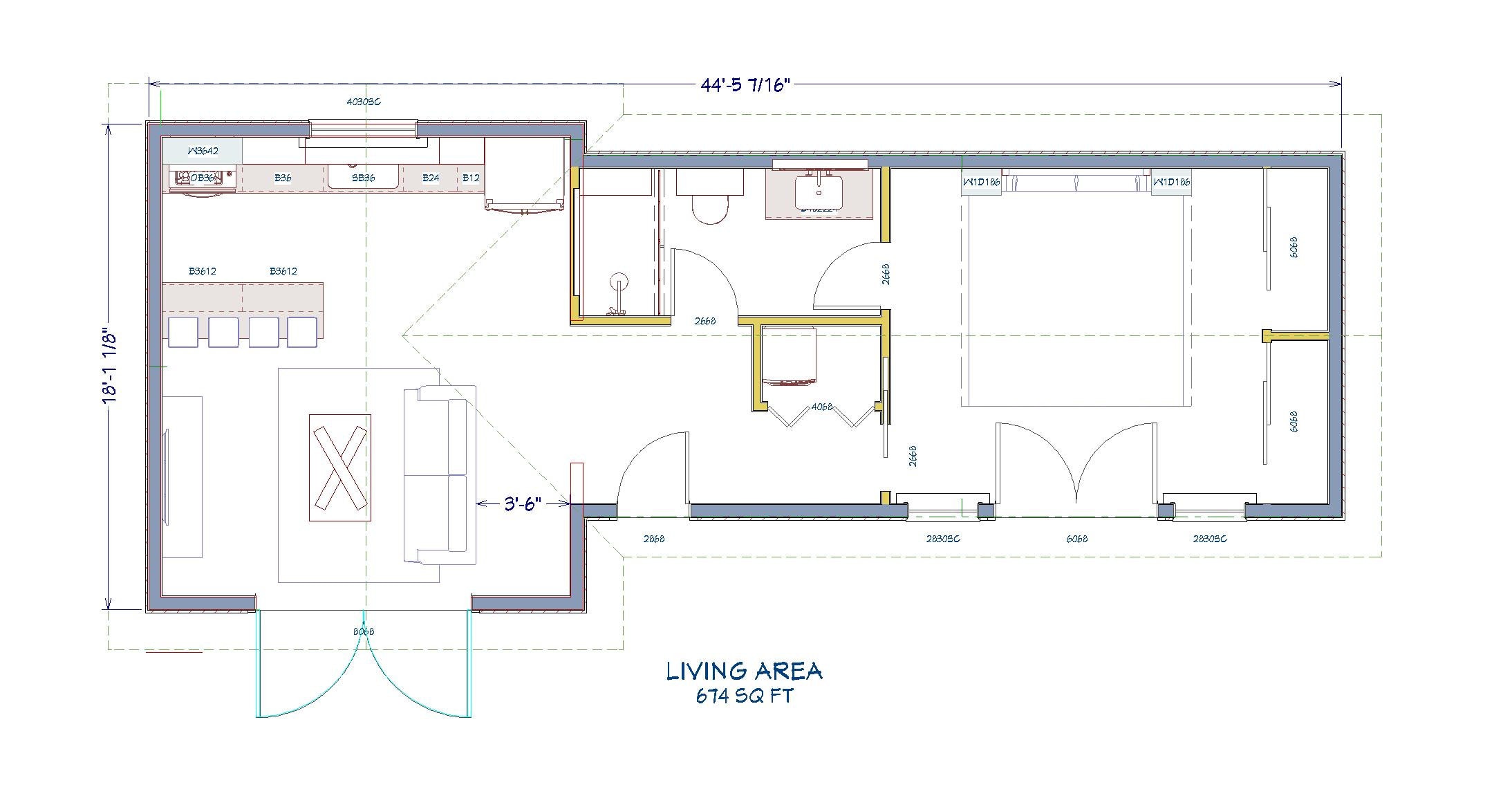 674 Square Foot | Studio House Design Plans for Sale | PDF & DWG Files ...
