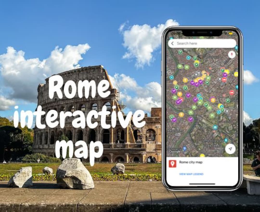 Rome Digital Travel Map for Google Maps - Etsy UK