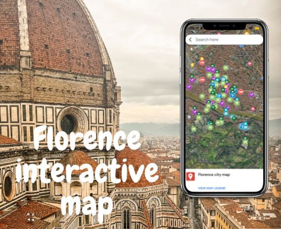 Florence Digital Travel Map for Google Maps - Etsy