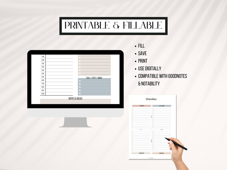 Brain Dump Planner Pack. Printable, Fillable, and Digital Use. Daily ...