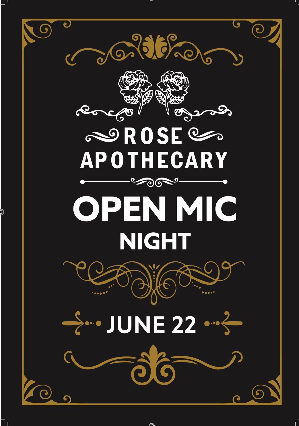 A4 Open Mic Poster in Black 295mm X 205mm - Etsy Sweden
