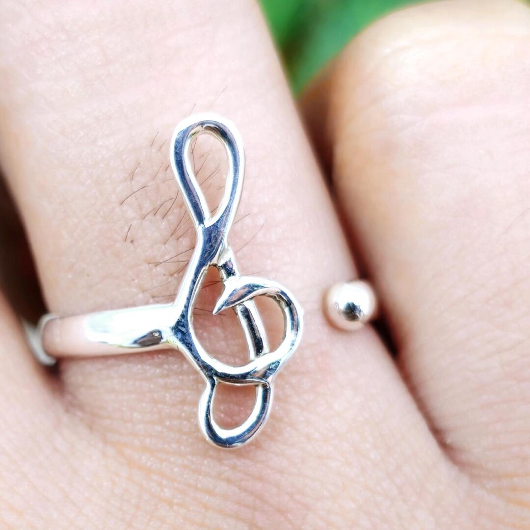 Custom Music Note Ring 925 Sterling Silver Music Ring Silver Treble ...