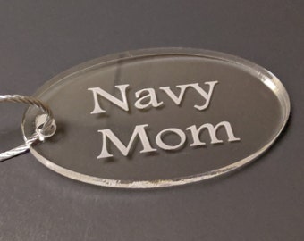 Navy Mom Key Chain - Etsy