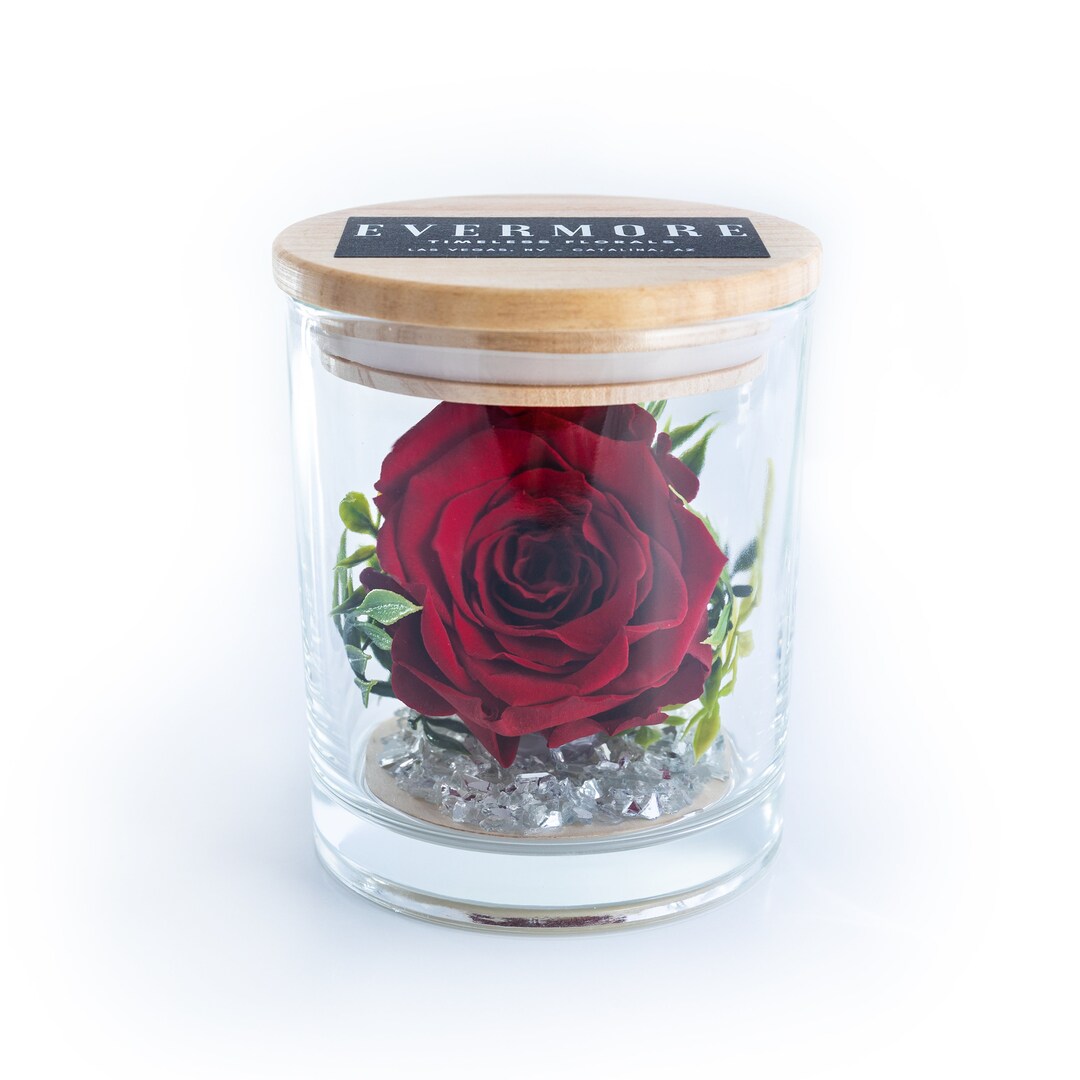 The Evermore Red Preserved Rose: Handmade Keepsake Gift Jar - Etsy