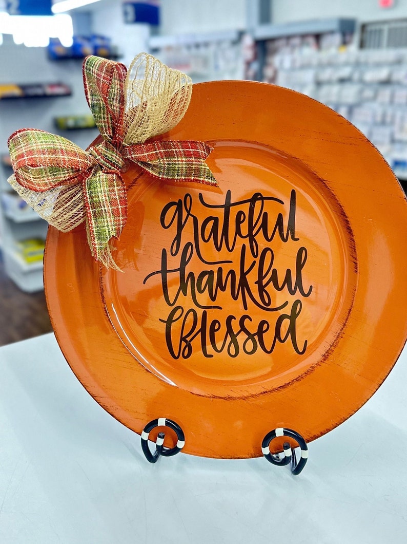 Grateful Thankful Blessed Charger Plate Gifts for Her Housewarming ...