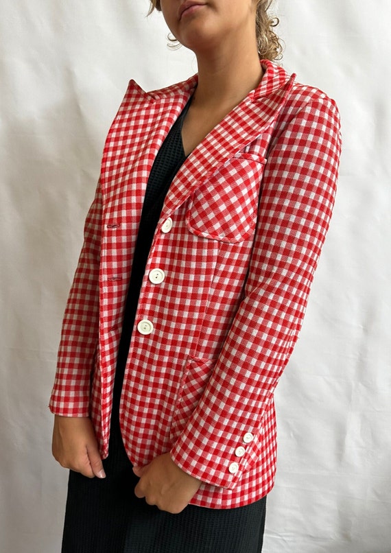 1960s Red Checkered Blazer - Gem