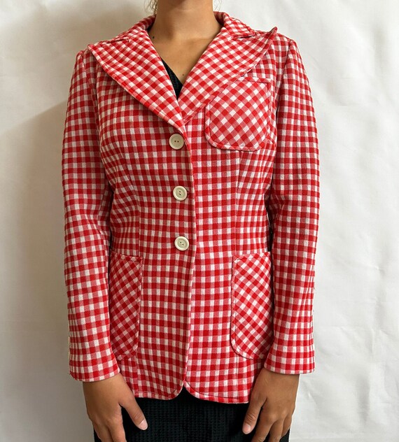 1960s Red Checkered Blazer - Gem