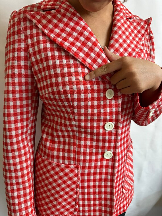 1960s Red Checkered Blazer - Gem