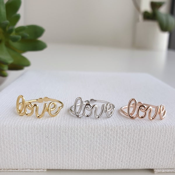 Silver Love Ring - Etsy