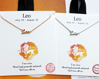 Leo Cursive Necklace - Etsy