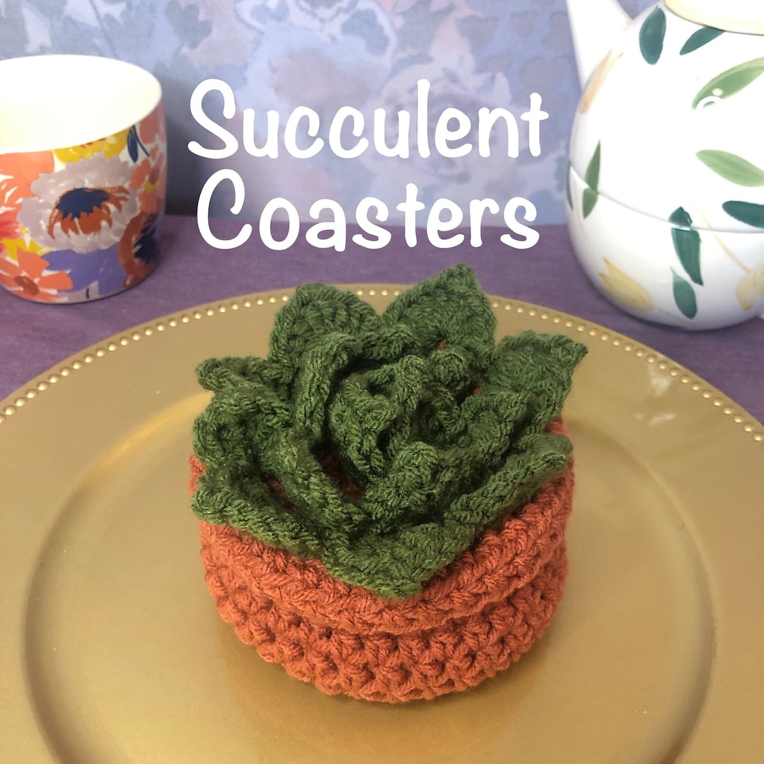 Succulent Coasters Crochet Plant Coasters Tea Pot and Mug Trivet - Etsy