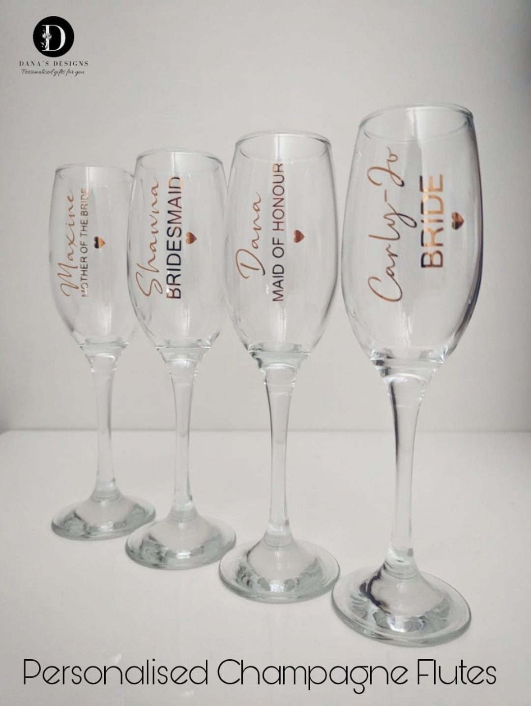 Bridal Party Champagne Glass, Champagne Flute, Bridesmaid, Bride, Maid ...