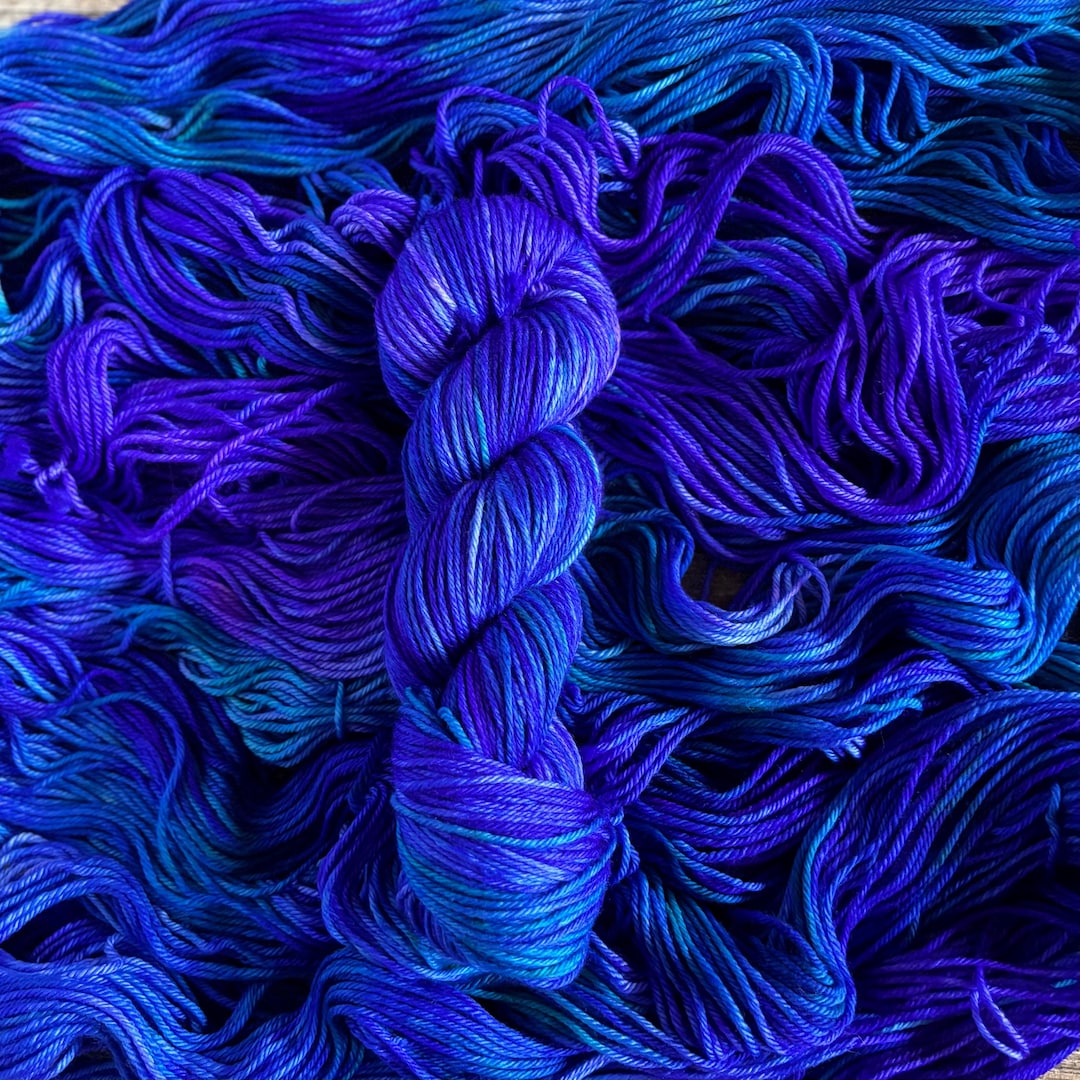 Vivid - Purple, Blue, Teal Merino Yarn, Superwash, Hand Dyed, Hand ...