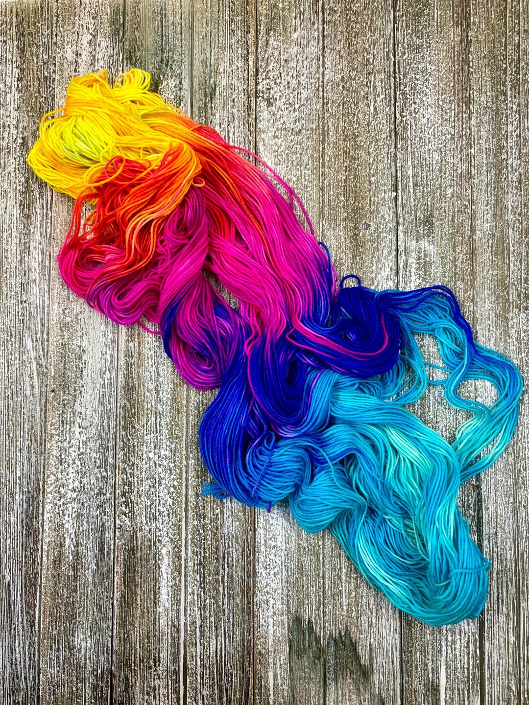 Rave - Florescent Rainbow Hand Dyed Yarn - Glow in the Dark Yarn ...