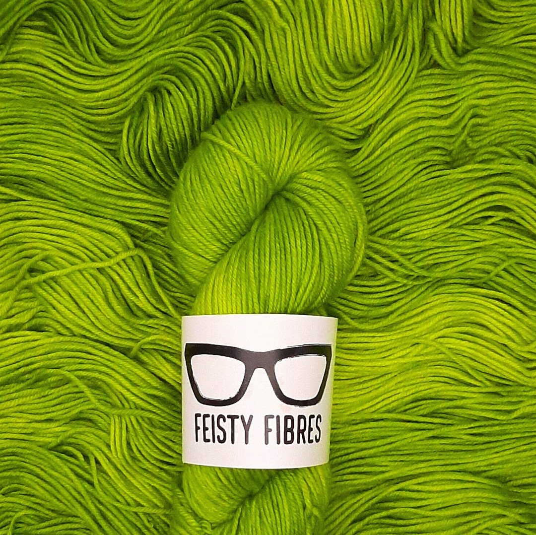 Lemongrass Sass - Vibrant Neon Green Hand Dyed Fingering Weight Sock ...