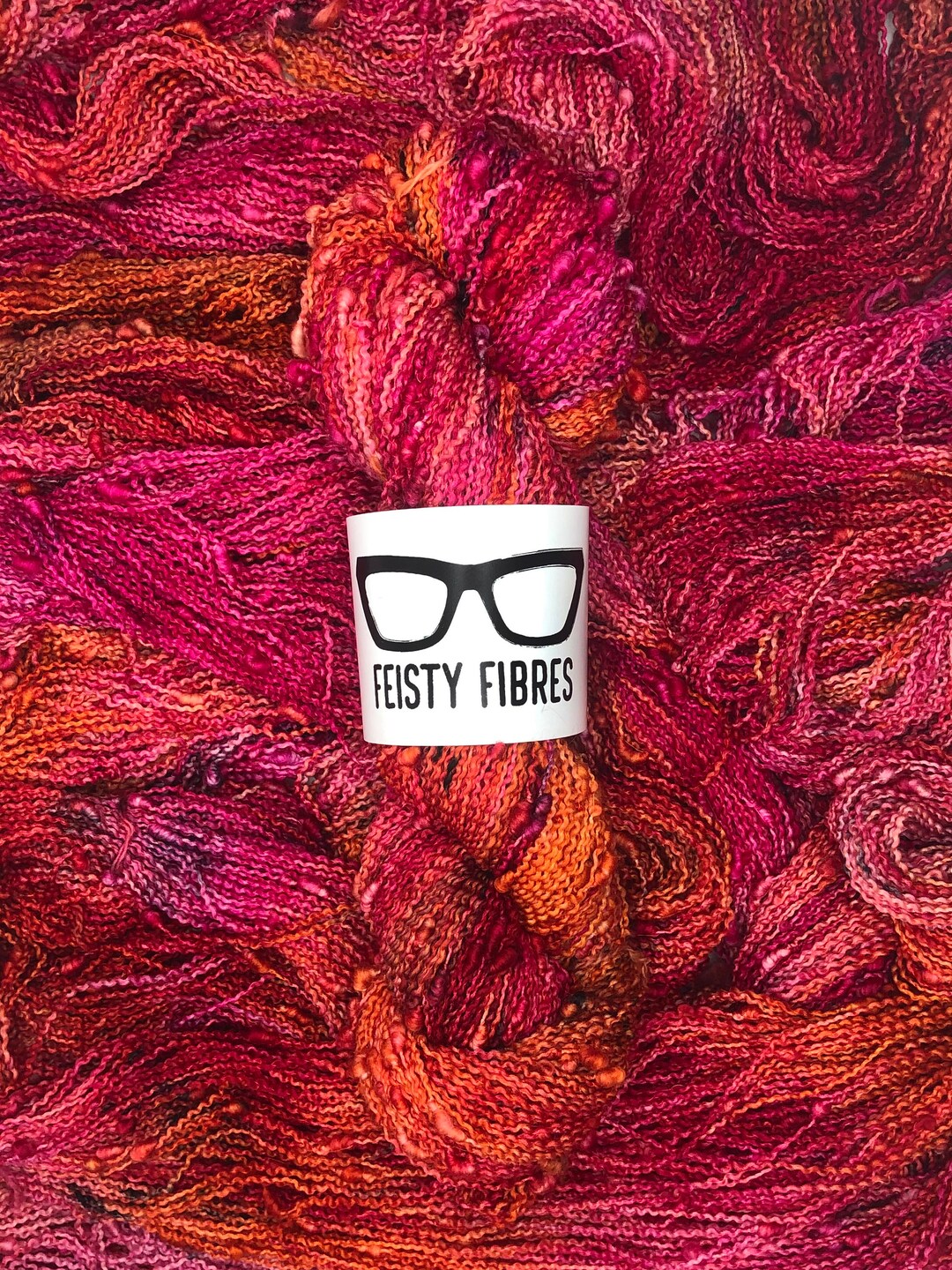 Slubby - Glamping - Deep Pink, Orange and Black Variegated Hand Dyed ...