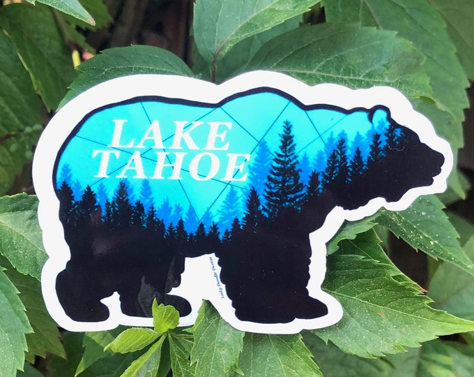 Lake Tahoe Blue Bear Vinyl Glossy Die Cut Stickers - Etsy