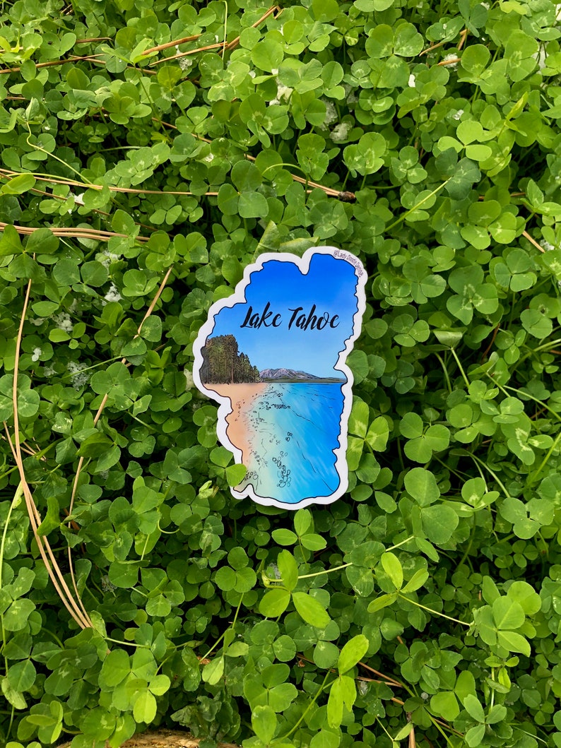 Lake Tahoe Sticker Tahoe Beach Sticker Glossy Vinyl Die Cut - Etsy