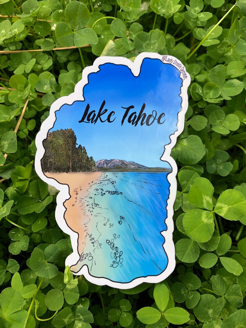 Lake Tahoe Sticker Tahoe Beach Sticker Glossy Vinyl Die Cut - Etsy