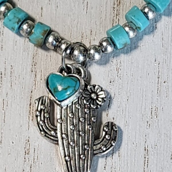 Turquoise Cactus Necklace - Etsy