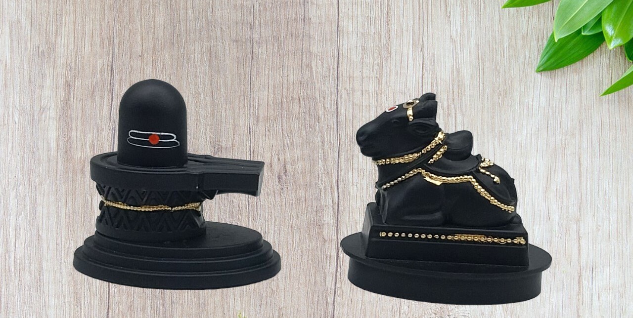 Handmade Nandi Idol, Shivling Idol Matt Finish Shiva's Cow Statue and ...